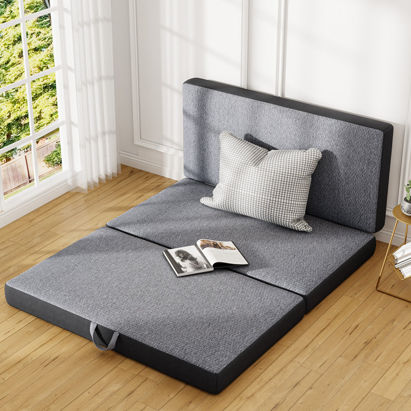 Alwyn Home Tri-fold 6'' Memory Foam Mattress, Foldable Futon Mattress ...